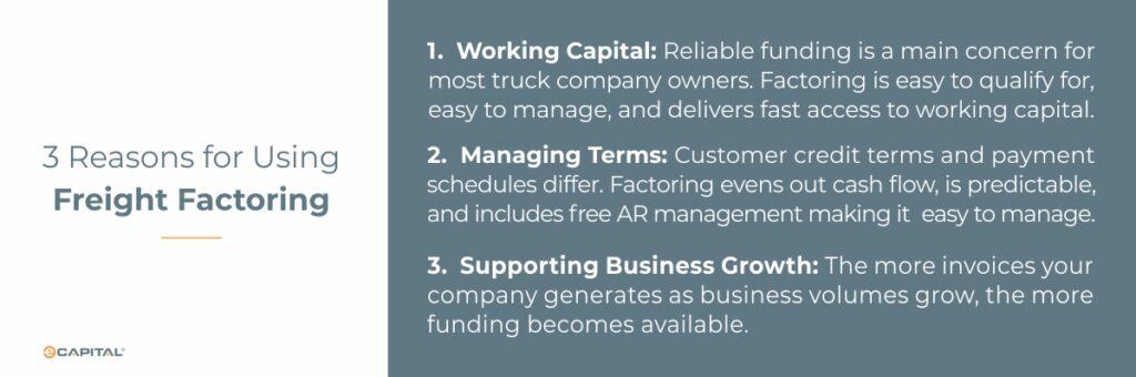 3 Reasons Trucking Companies Use Freight Factoring | eCapital